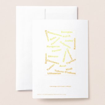 Languages Multilingual Thank You Gold Foil Card | Zazzle