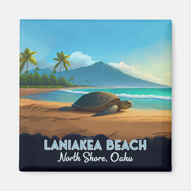 Laniakea Beach Haleiwa Oahu Hawaii Turtle Magnet | Zazzle