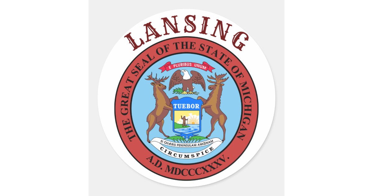 Lansing, Michigan Classic Round Sticker | Zazzle