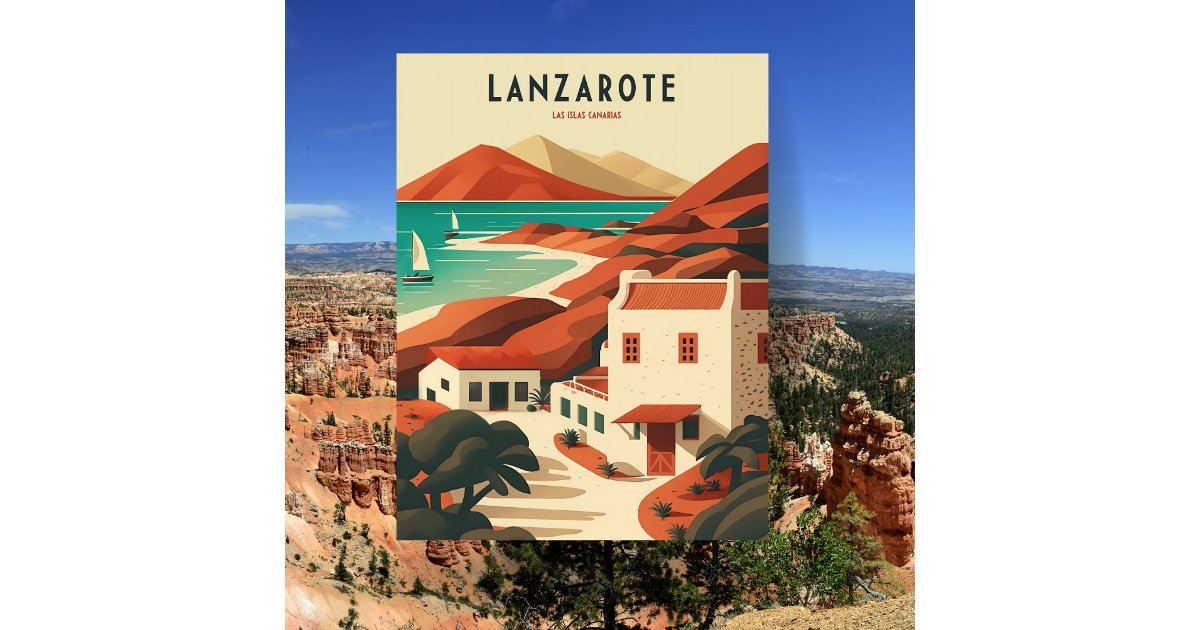 Lanzarote Spain Vintage Travel Postcard | Zazzle