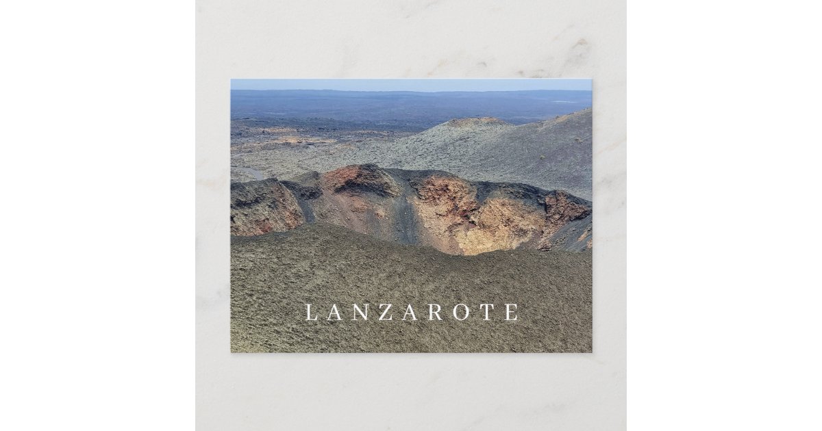 Lanzarote volcano crater view postcard | Zazzle