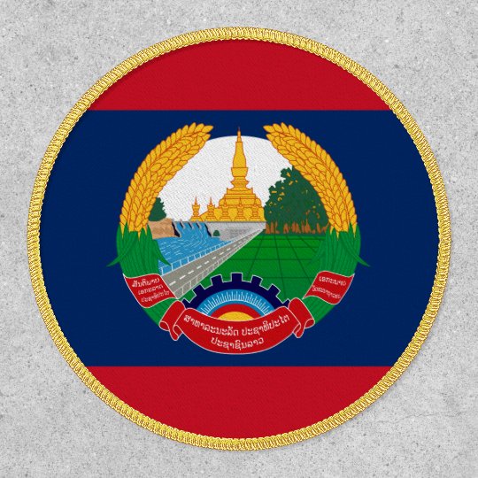 Lao Flag & Emblem, Flag of Laos Patch | Zazzle.com