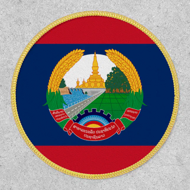 Lao Flag & Emblem, Flag of Laos Patch | Zazzle