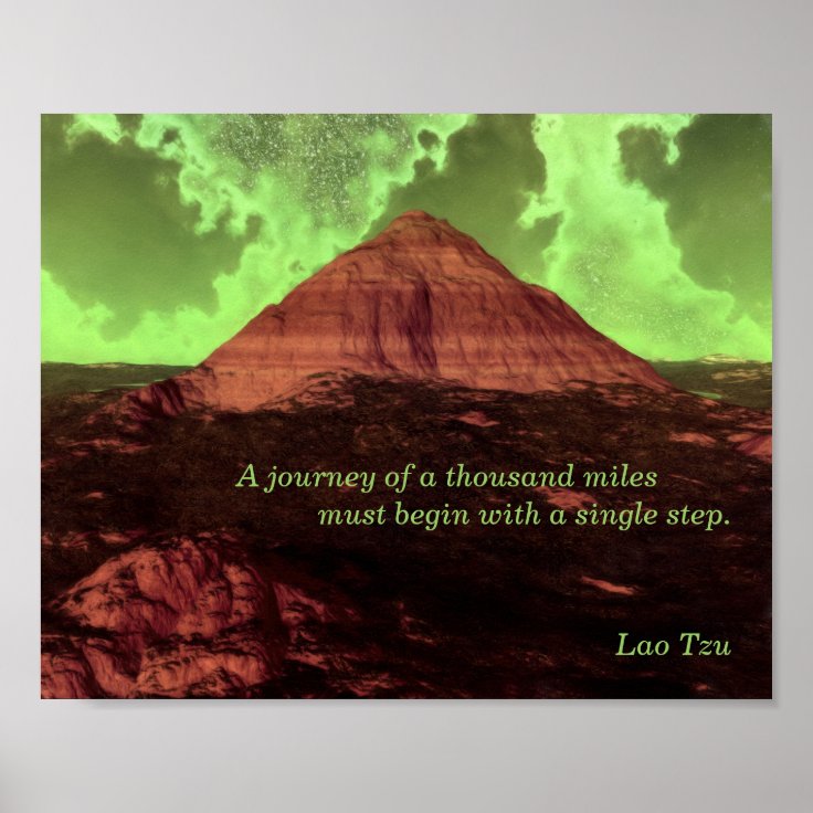 Lao Tzu Custom Quote Lonely Mountain Poster | Zazzle