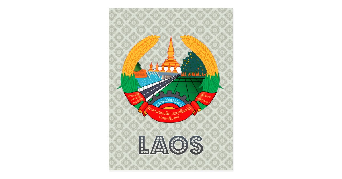 Laos Coat of Arms Postcard | Zazzle.com