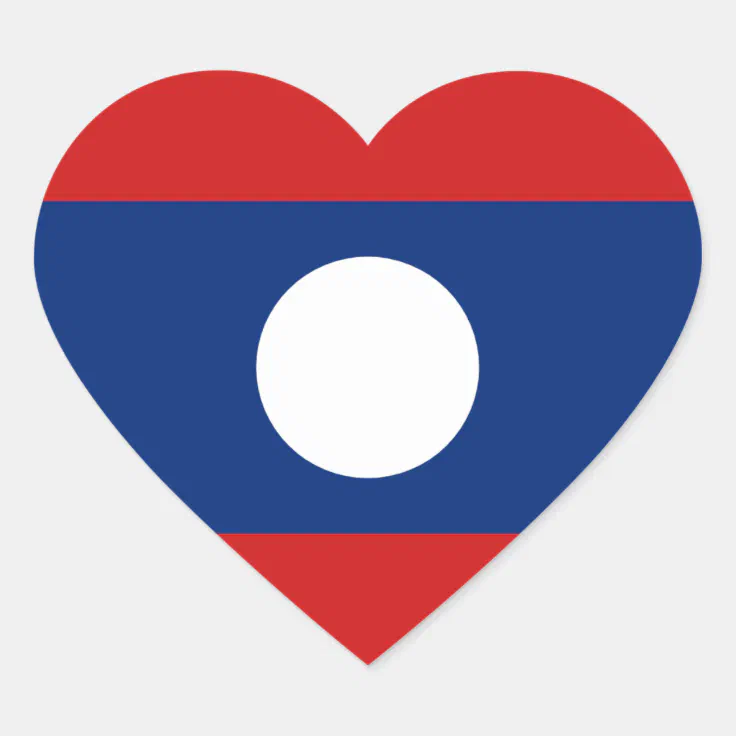 Laos Flag Heart Sticker | Zazzle