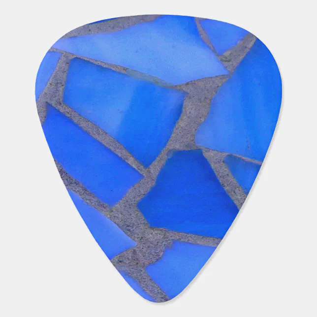 Lapis Blue Mosaic Stained Glass Guitar Pick | Zazzle