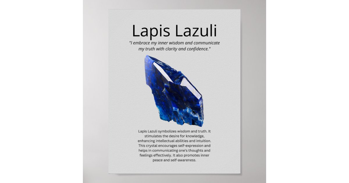 Lapis Lazuli Crystal Meaning Poster | Zazzle