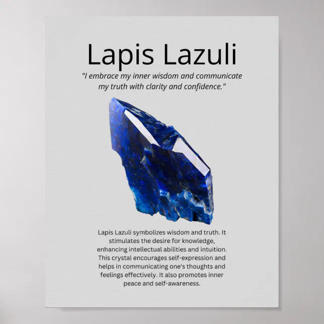 Lapis Lazuli Crystal Meaning Poster | Zazzle