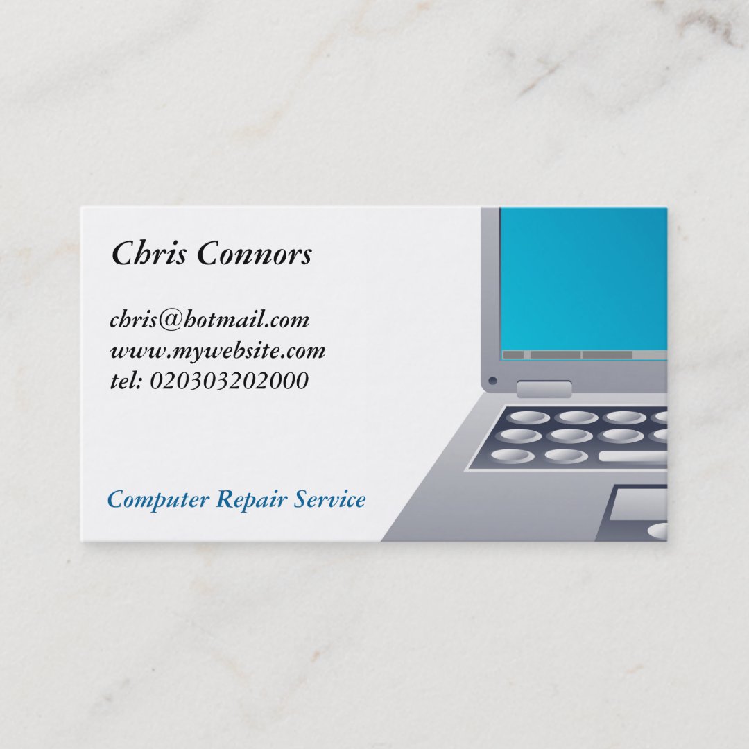 Laptop Computer Business Card | Zazzle