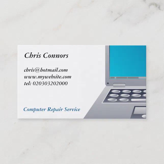 Laptop Computer Business Card | Zazzle