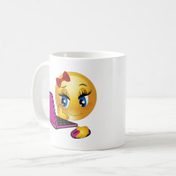 Laptop Emoji Girl Coffee Mug | Zazzle