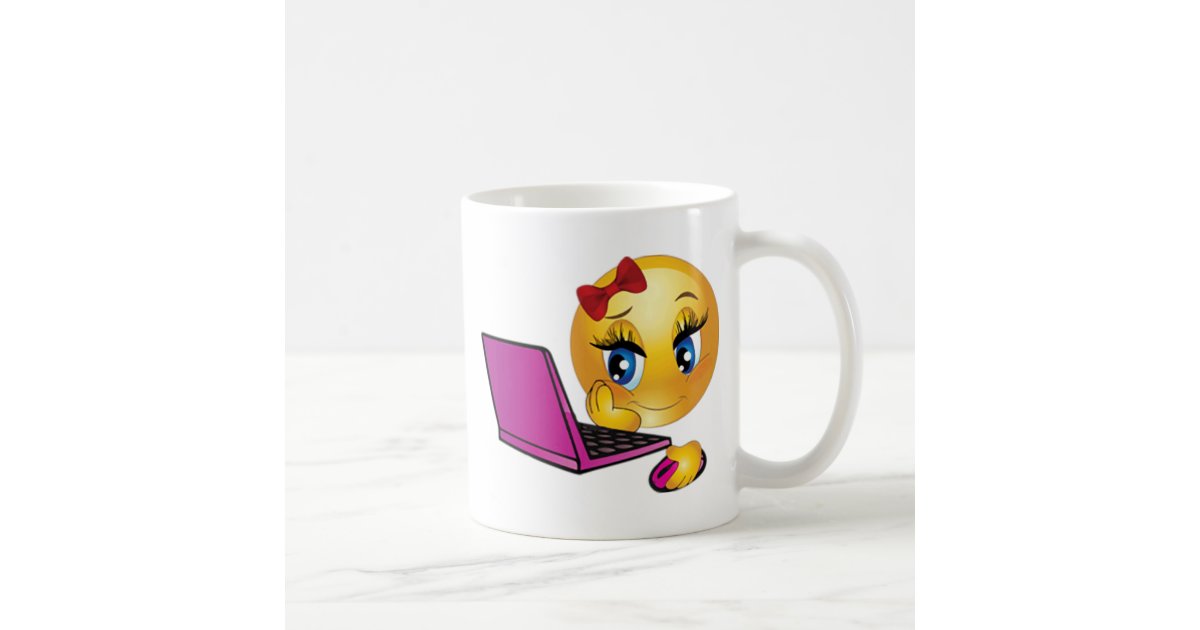 Laptop Emoji Girl Coffee Mug | Zazzle