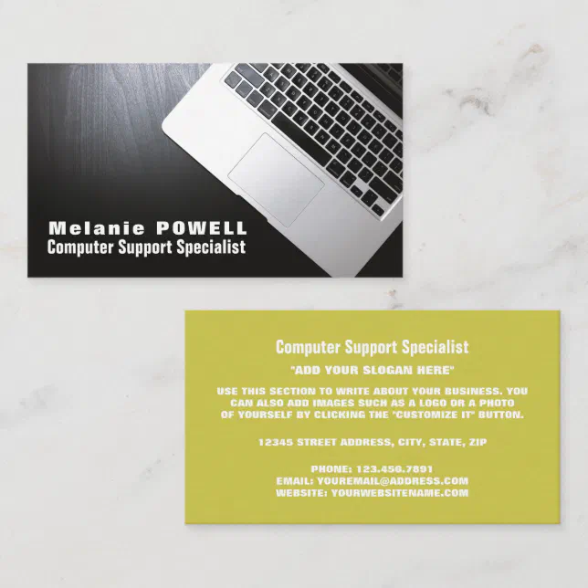 Laptop, Information Technology, Computer Business Card | Zazzle