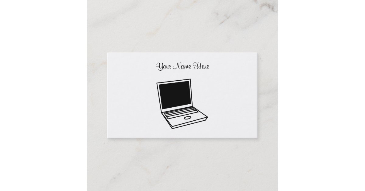 Laptop PC, Your Name Here Business Card | Zazzle
