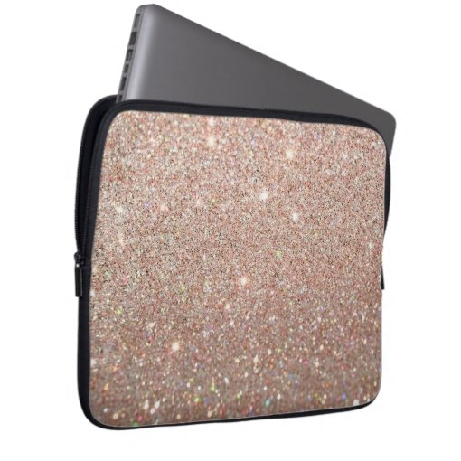 Laptop Sleeve - Rose Gold Glitter | Zazzle