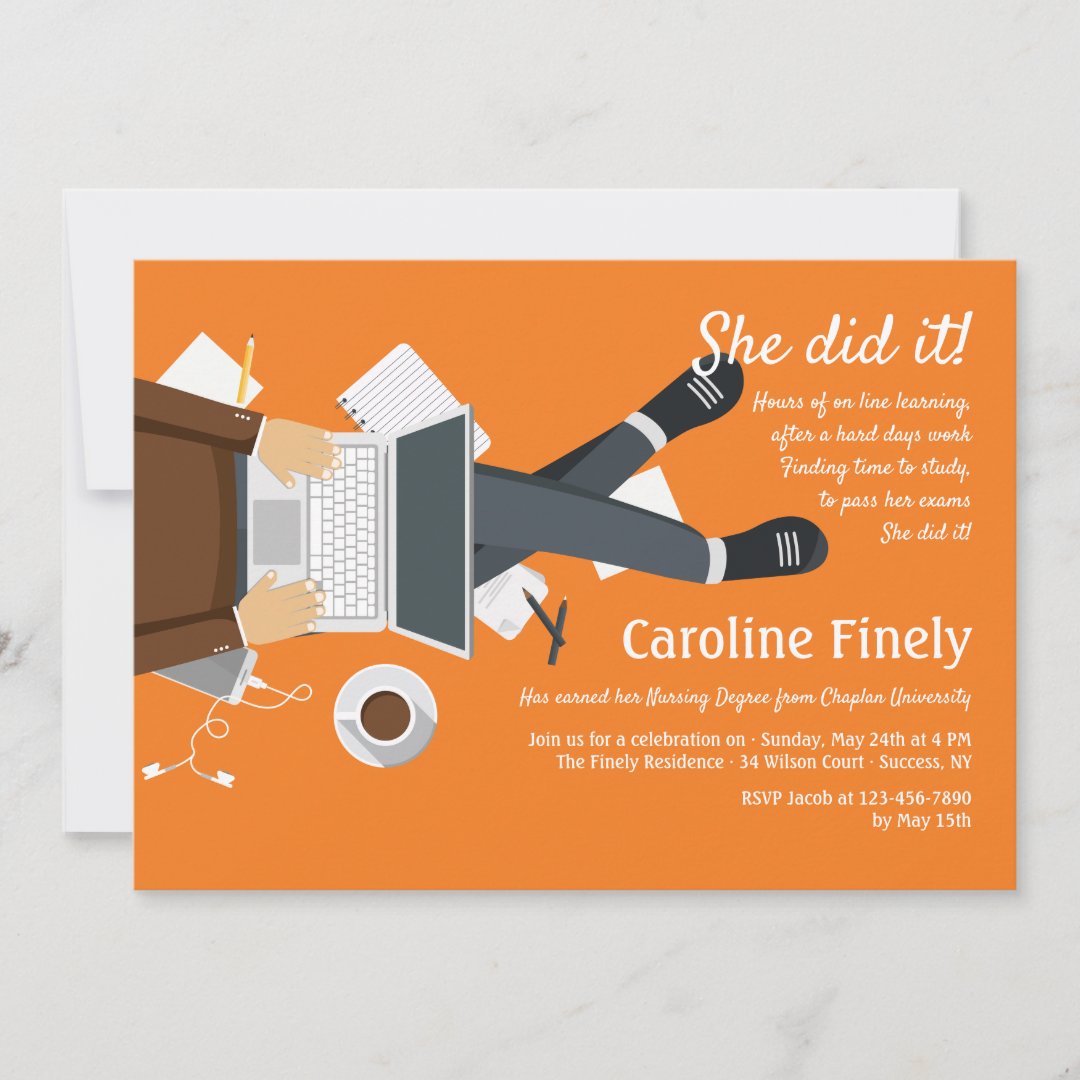 Laptop Studies Graduation Invitation | Zazzle