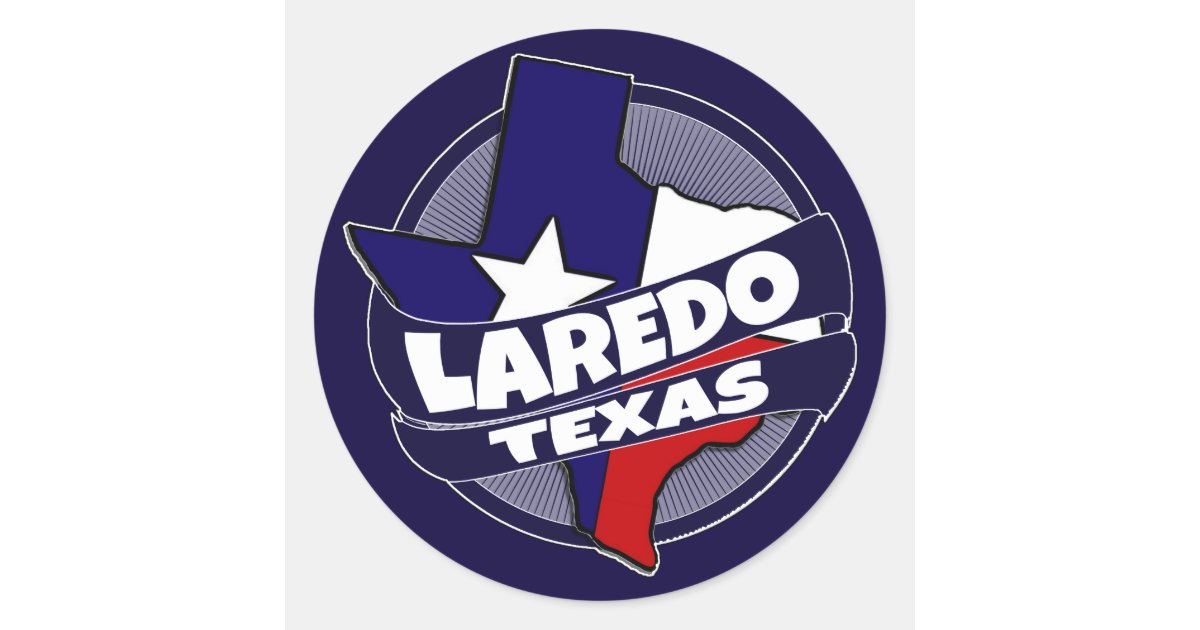 Laredo Texas flag burst stickers | Zazzle