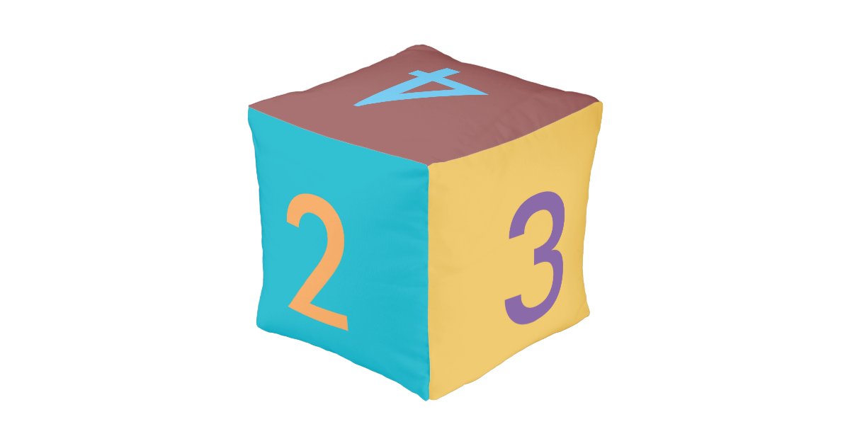 Large 12 inch Multicolor Number Die Dice Pouf | Zazzle