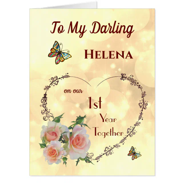 Large 1st Year Together Anniversary Greeting Card | Zazzle