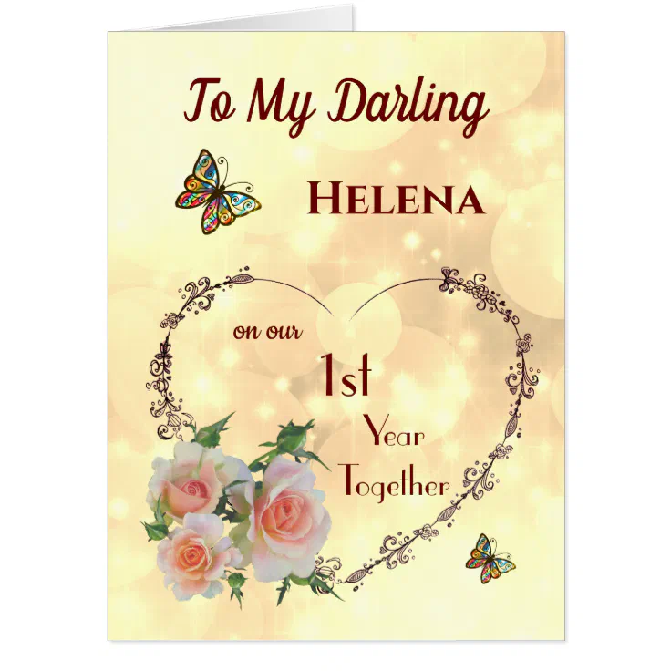 Large 1st Year Together Anniversary Greeting Card | Zazzle