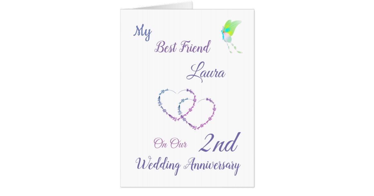 Large 2nd Anniversary design greeting Card | Zazzle