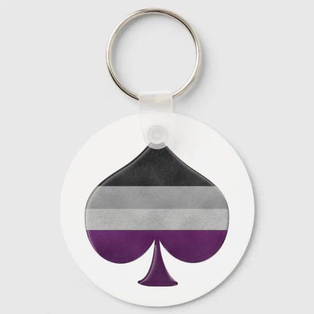 Large Ace Symbol in Asexual Pride Flag Colors Keychain | Zazzle