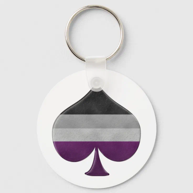 Large Ace Symbol In Asexual Pride Flag Colors Keychain Zazzle
