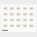 LARGE AGE NUMBER modern 20 gold glitter Classic Round Sticker | Zazzle