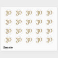 LARGE AGE NUMBER modern 30 gold glitter Classic Round Sticker | Zazzle