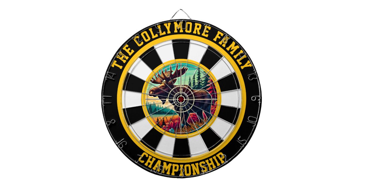 Large Antlered Moose Target Art Dart Board | Zazzle