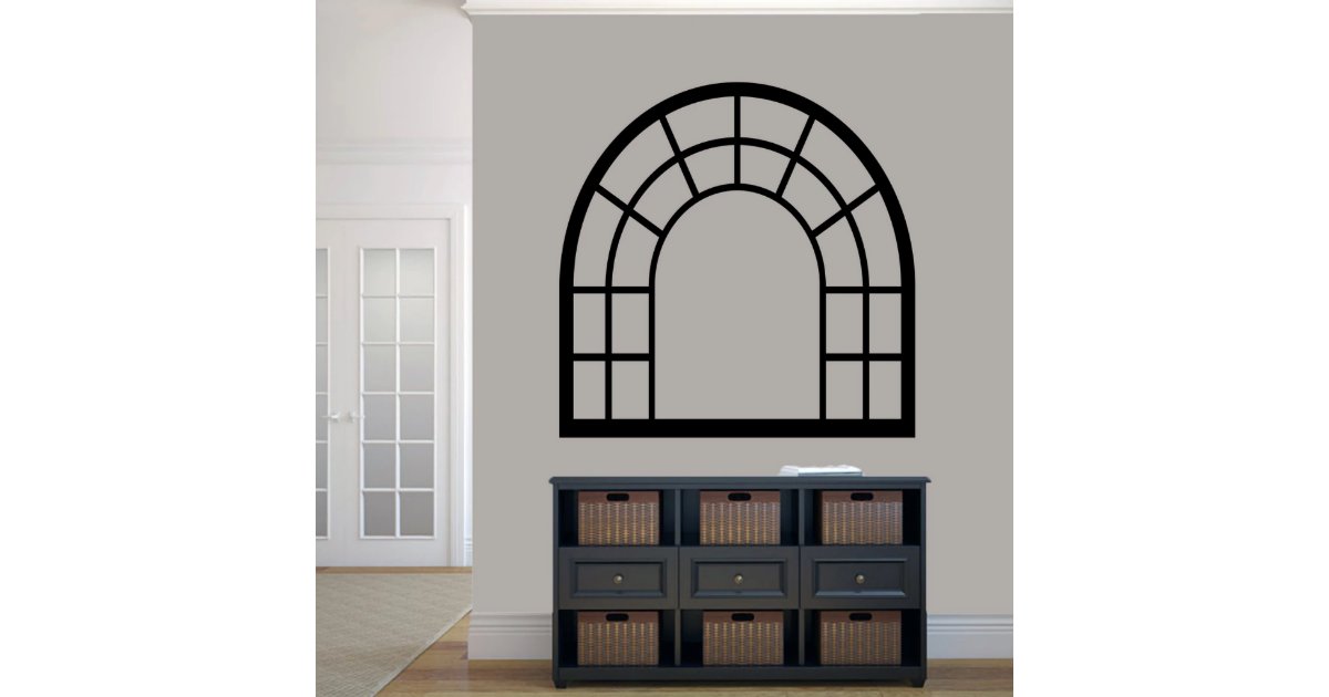 Large Arched Window Frame Wall Decal | Zazzle