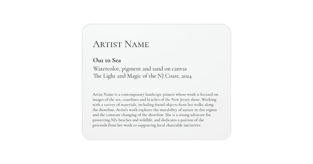 Large Art Exhibit Label Sign | Zazzle