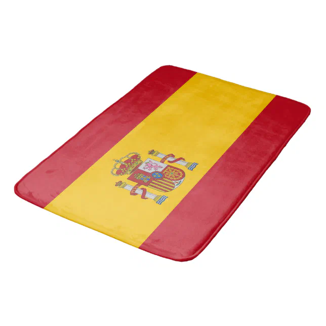 Large bath mat with flag of Spain | Zazzle