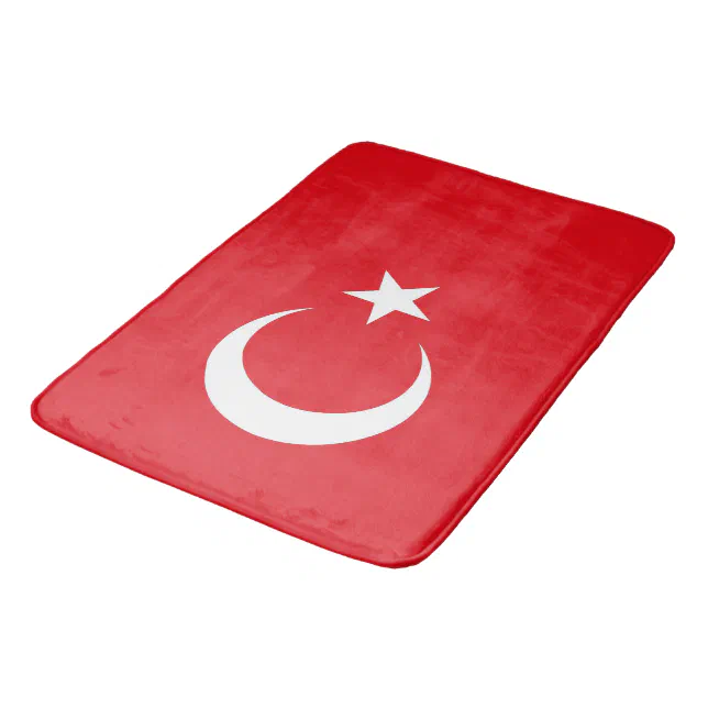 Large bath mat with flag of Turkey | Zazzle