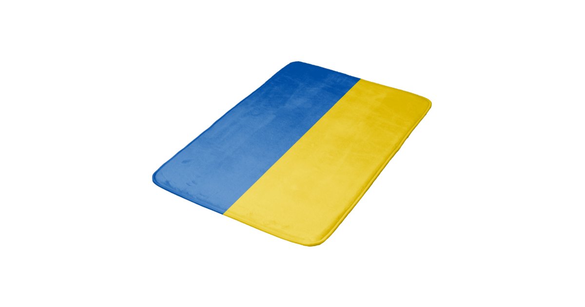 Large bath mat with flag of Ukraine | Zazzle