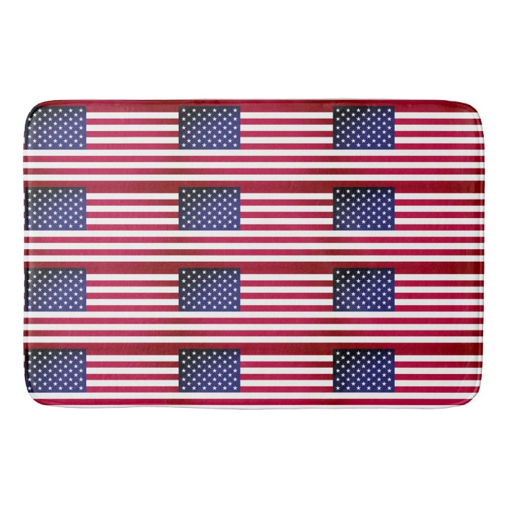 Large bath mat with flag of USA | Zazzle