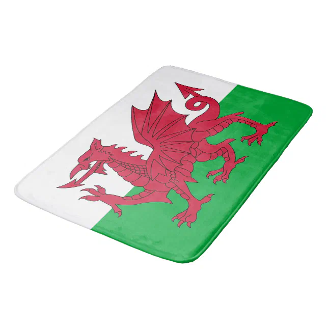 Large bath mat with flag of Wales | Zazzle
