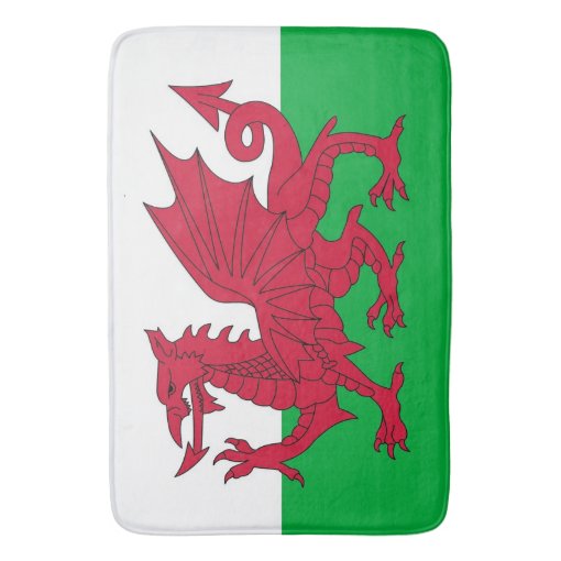 Large bath mat with flag of Wales | Zazzle