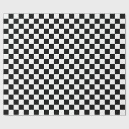 Large Black and White Checks Wrapping Paper | Zazzle