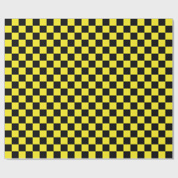 Large Black and Yellow Checks Wrapping Paper | Zazzle