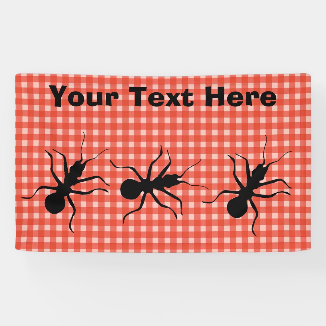 Large Black Ants Marching Fun Picnic Tablecloth Banner | Zazzle