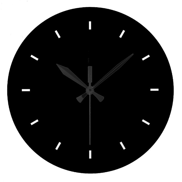 Large Black Wall Clock (Round) | Zazzle.com