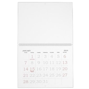 Large Blank Calendar Holidays With Large Numbers | Zazzle