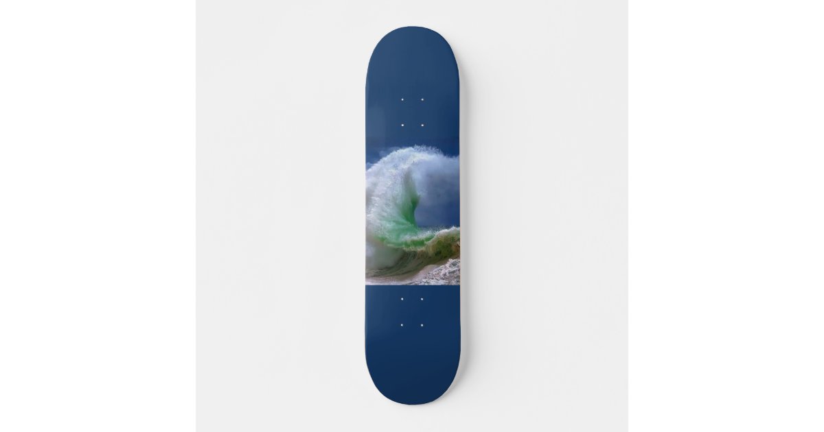 large blue ocean waves skateboard | Zazzle