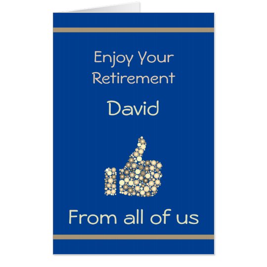 Large Blue personalised Retirement Card | Zazzle.com