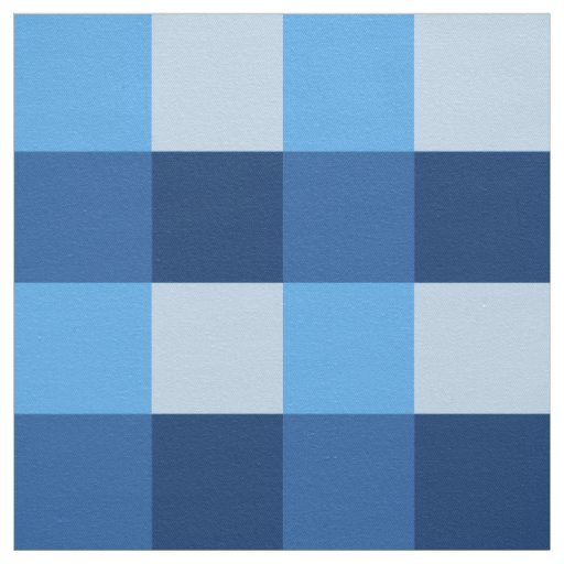 Large Buffalo Check, shades of denim blue Fabric | Zazzle