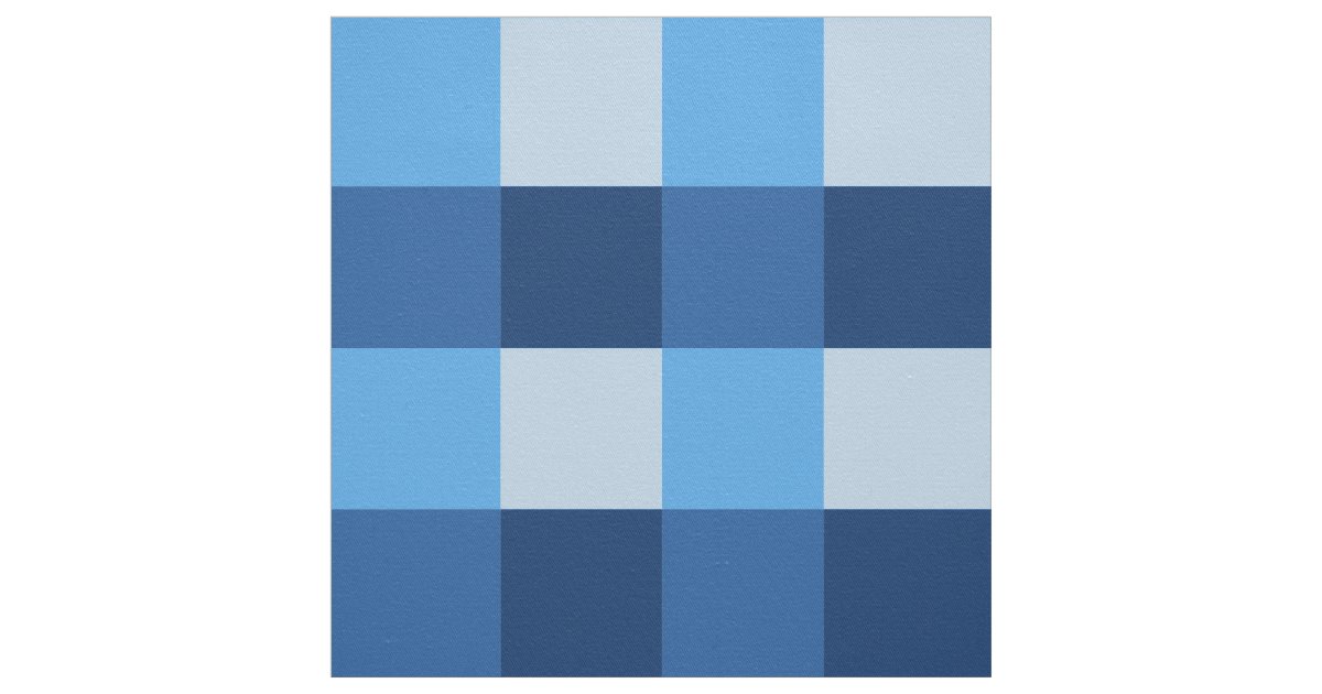 Large Buffalo Check, shades of denim blue Fabric | Zazzle