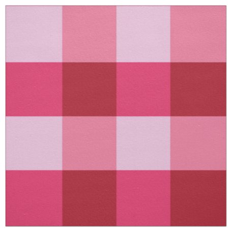 Rustic Pink and Black Buffalo Plaid Fabric | Zazzle