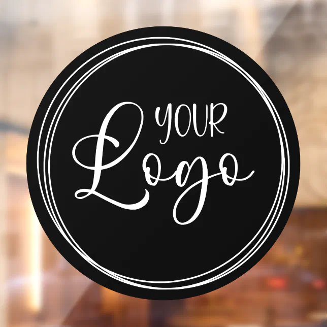 Large Business Logo Black Circle Window Cling | Zazzle